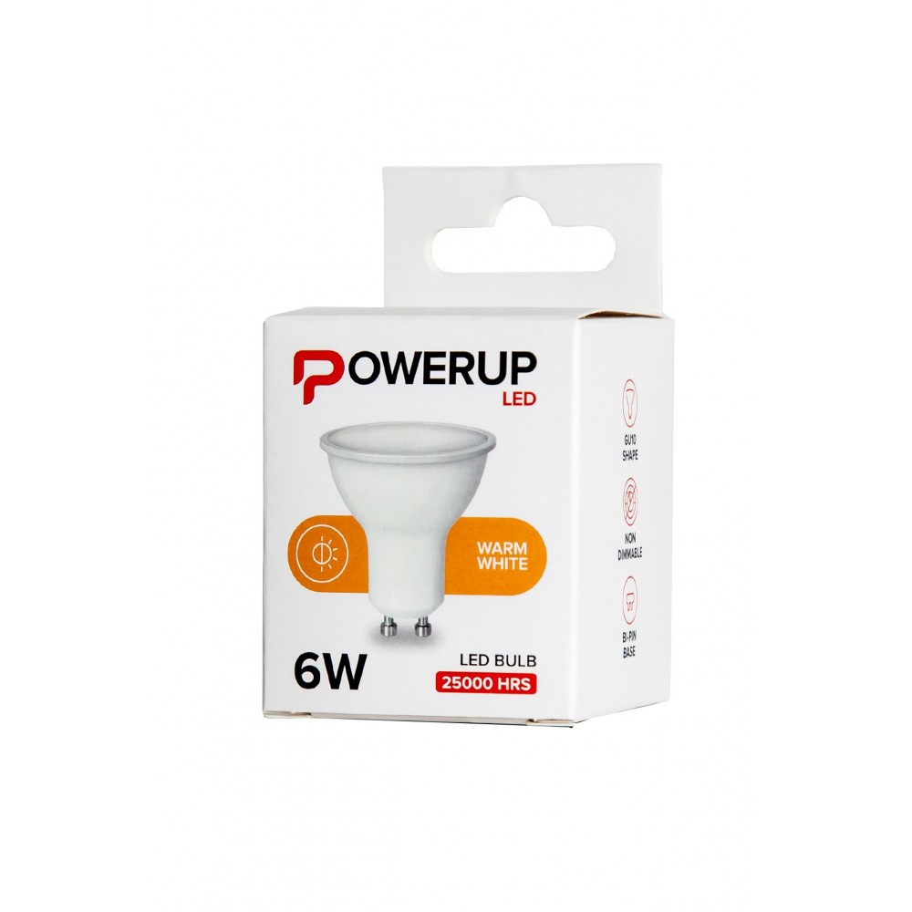 Powerup Led Gu10 6W Ww, - Cashbuild