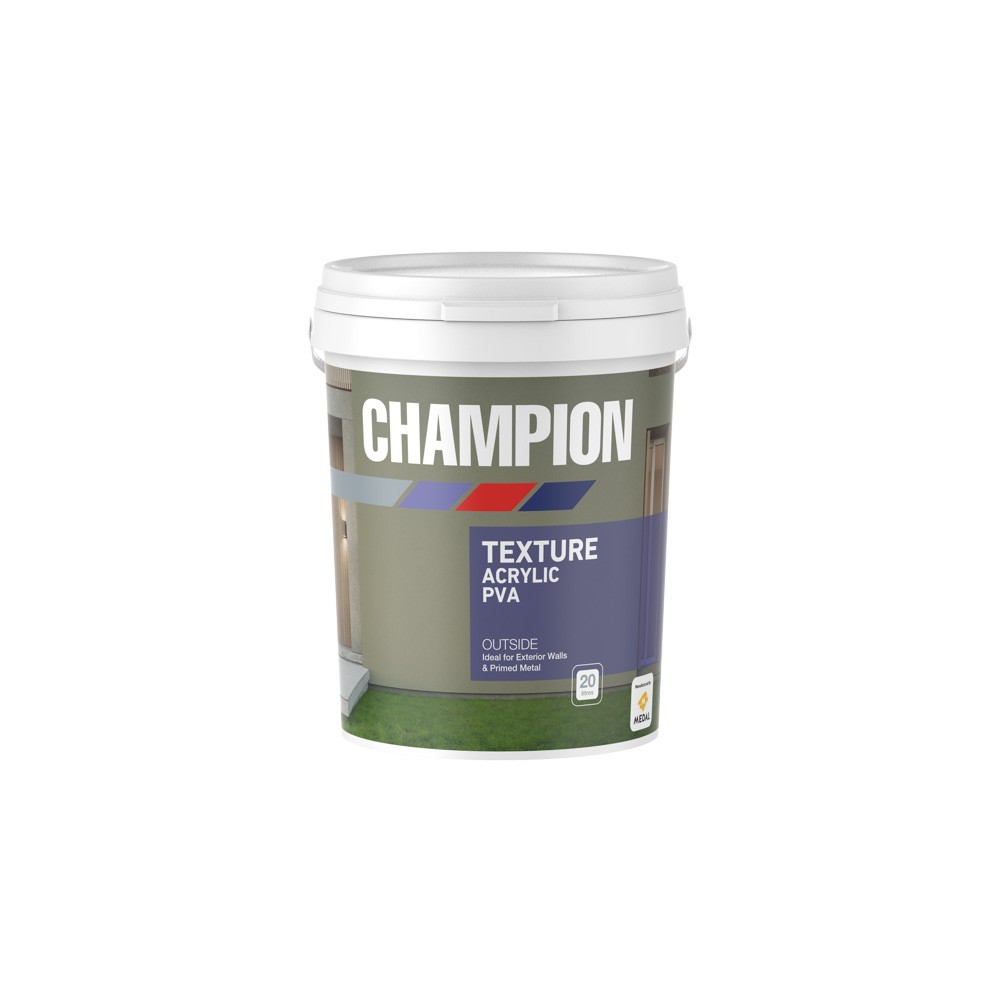 Champion Texture PVA Winters Grey 20l, CHAMPION - Cashbuild