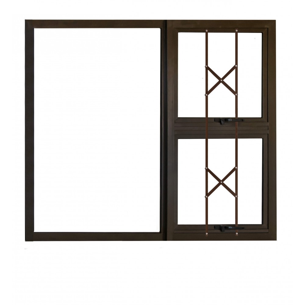 Window Frame Aluminium 28-Ptt1512 Bronze And Burglar Bar Clear Left ...