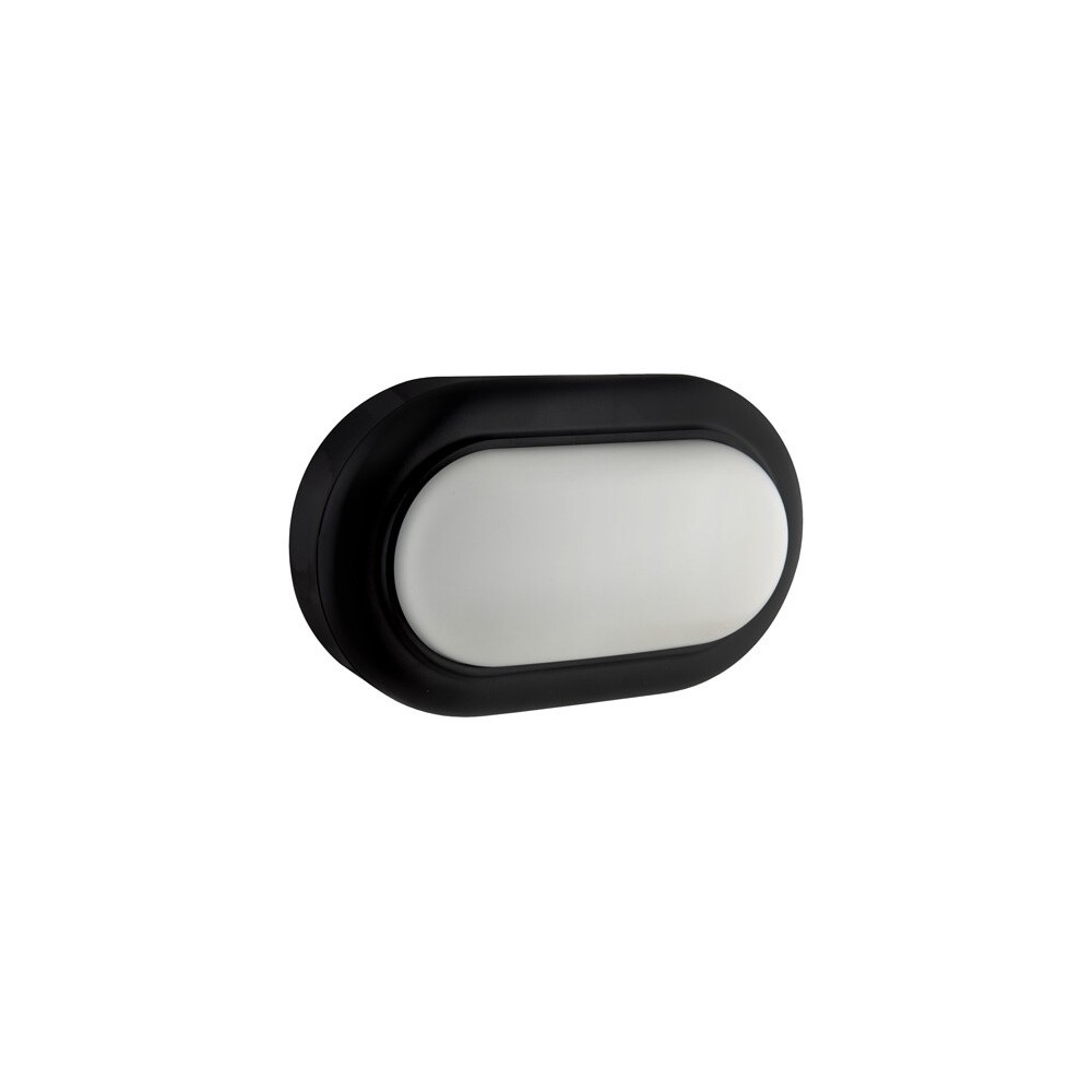Oval Grid PVC Bulkhead - Black Ip44 Es