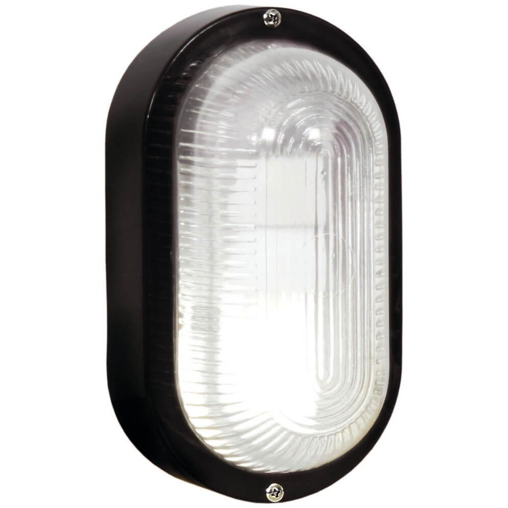 Oval Plain PVC Bulkhead - Black Ip54 Es, - Cashbuild
