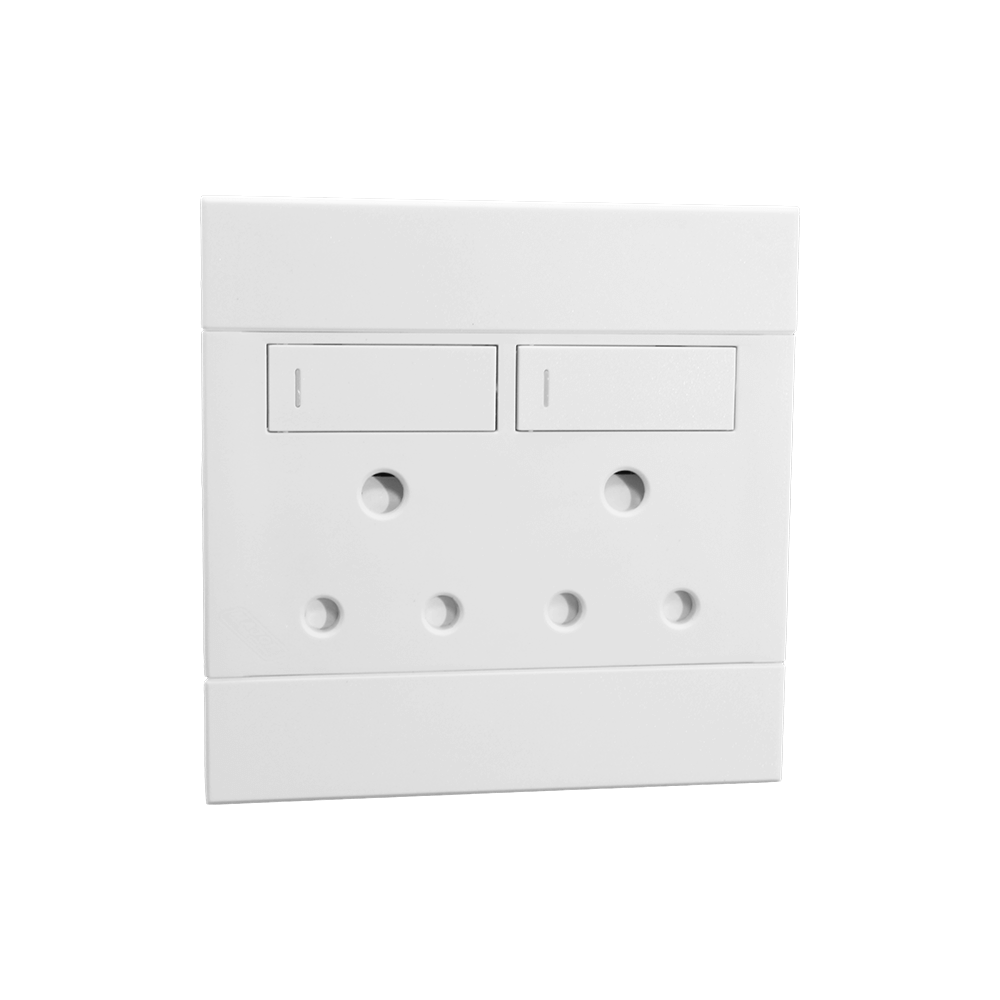 Double Socket, 16amp,white,veti 2, MAJOR TECH - Cashbuild