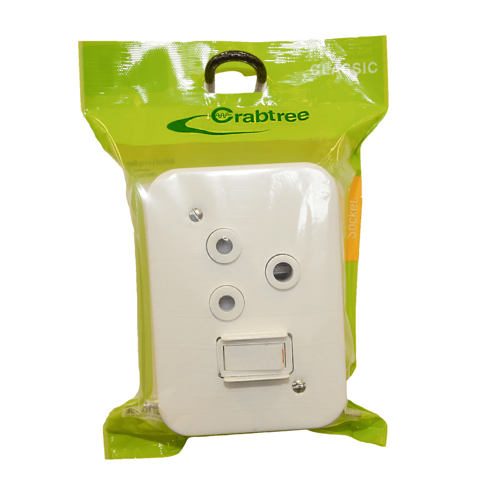 Switch Plug Industrial 15a White Duo Crabtree