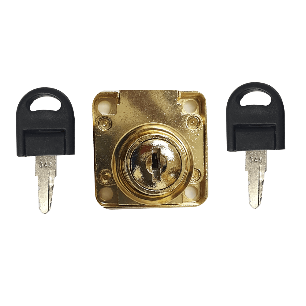 Drawer Lock Brass Plated, TROJAN - Cashbuild