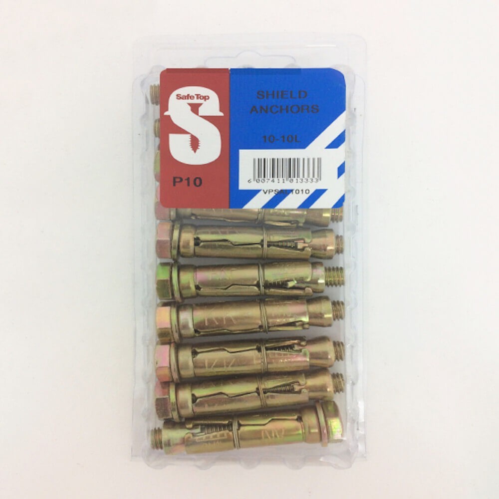 Value Pack Shield Anchors 10-10l Quantity:10, SAFETOP - Cashbuild