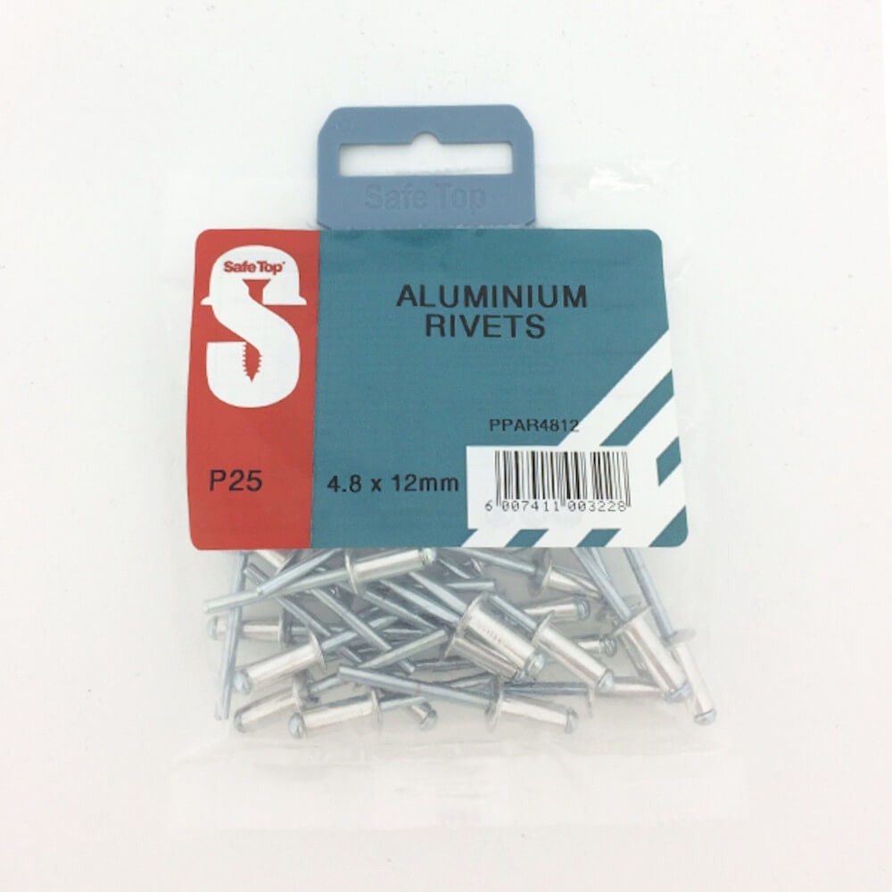 Pre Pack Aluminium Rivets 4.8mm X 12mm Quantity:25, SAFETOP - Cashbuild