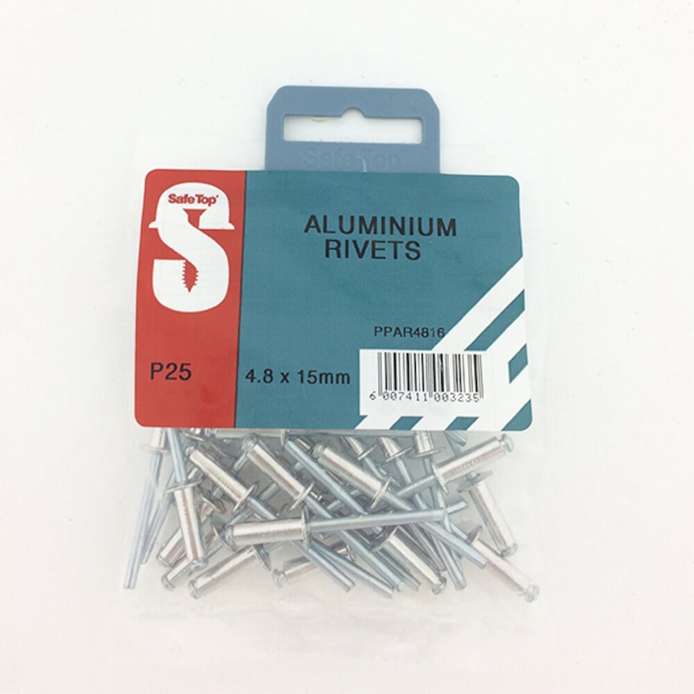 Pre Pack Aluminium Rivets 4.8mm X 15mm Quantity:25, SAFETOP - Cashbuild