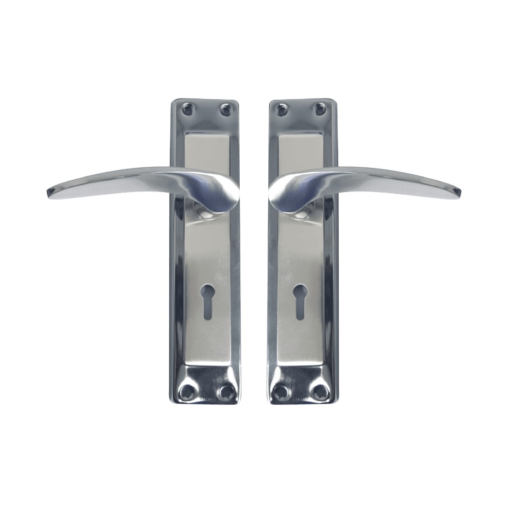 Lockset Brass Plated Handle & Brass Profile Cylinder, TROJAN - Cashbuild