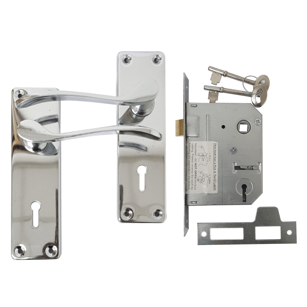 Sapphire Handle & 2 Lever SABS Lockset, TROJAN - Cashbuild