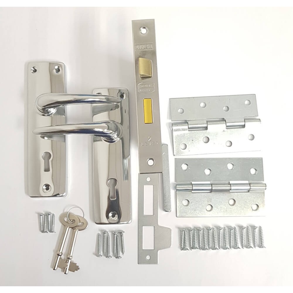6" 2 Lever Chrome Plated SABS Mortise Lockset With Chrome Plated Butt ...
