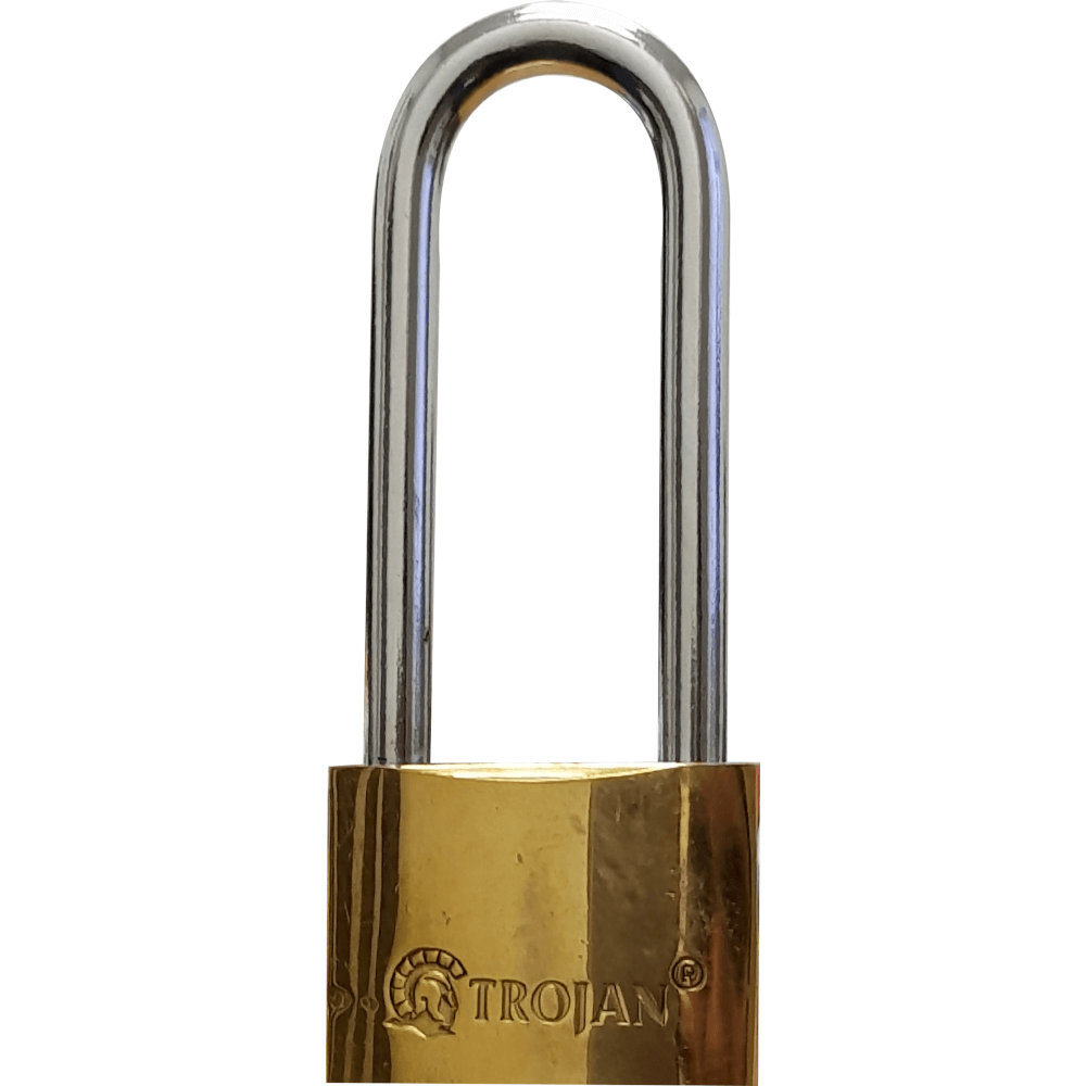 50mm Brass Long Shackle Padlock, TROJAN - Cashbuild