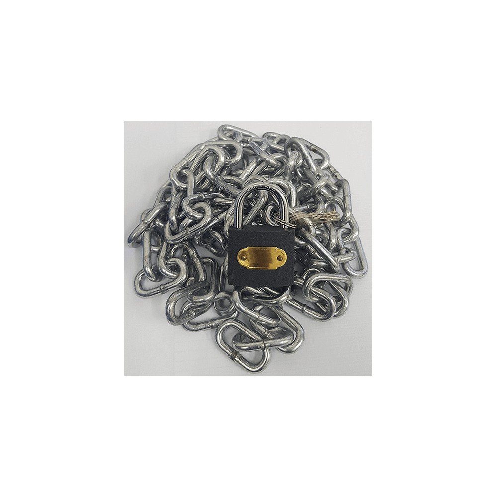 Galvanised Chain 5mm X 2m with Padlock 38mm, TROJAN - Cashbuild