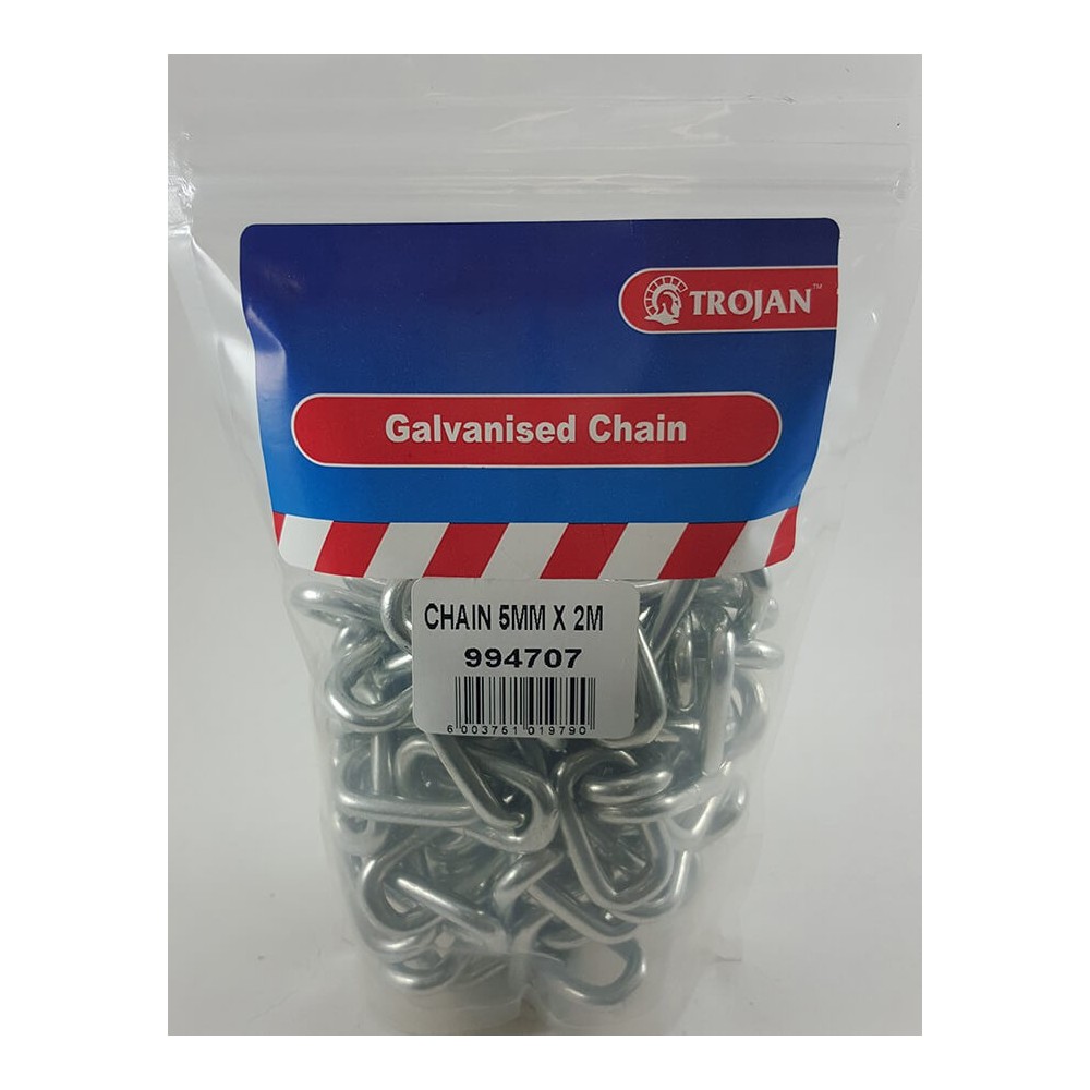 Galvanised Chain 5mm X 2m, TROJAN - Cashbuild