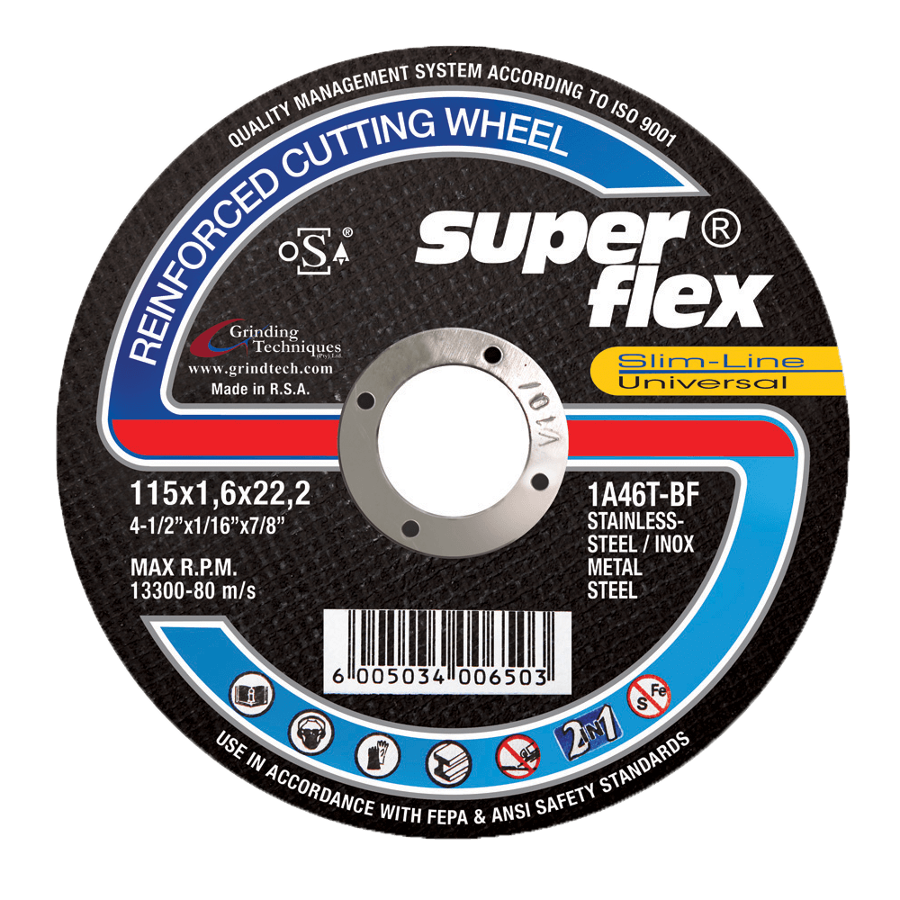 Cutting Wheel (2in1) 115 X 1.6mm, SUPERFLEX - Cashbuild