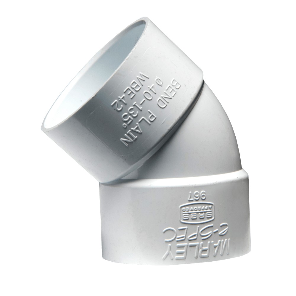 Soil & Vent Bend SABS Plain 135deg SABS 40mm, MARLEY - Cashbuild