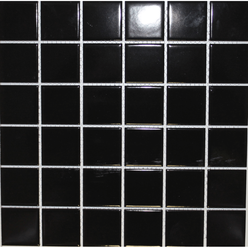 Mosaic Tile Shiny Black 48x48mm - 3 sheets per pack, - Cashbuild
