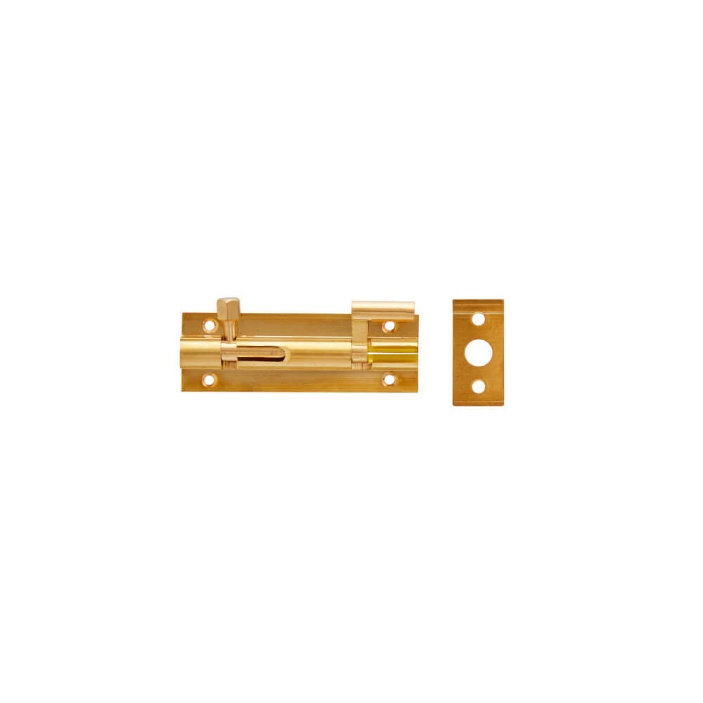 100mm Brass Necked Barrel Bolt with Screws, MACKIE - Cashbuild
