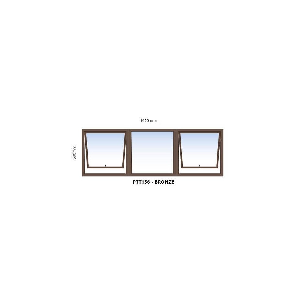 Window Frame Aluminium Ptt156 Bronze Right Hand, HARPER - Cashbuild