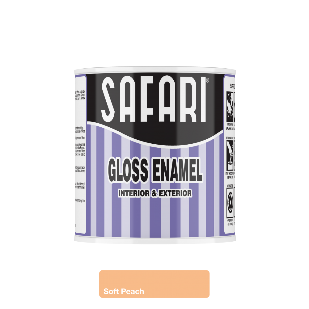 Safari Gloss Enamel Soft Peach 500ml, SAFARI - Cashbuild