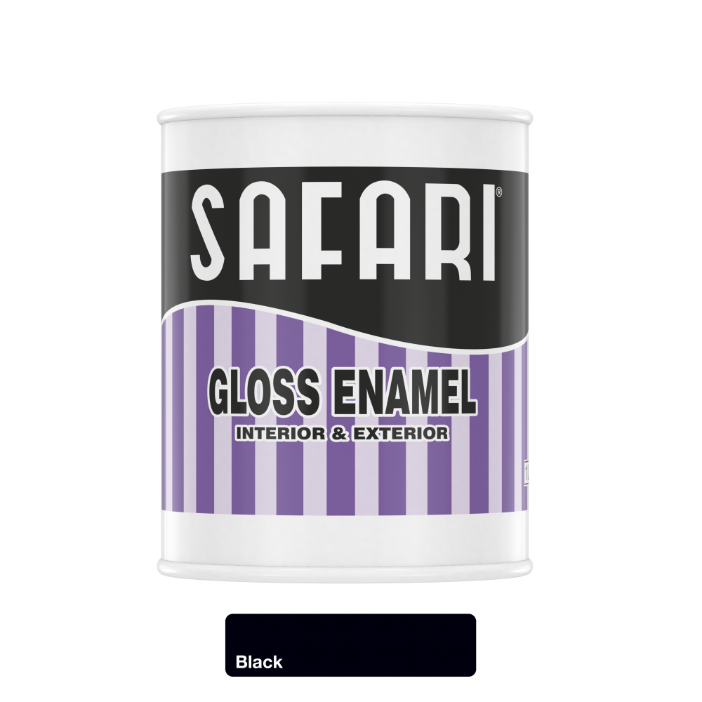 Safari Gloss Enamel Black 1l, SAFARI - Cashbuild