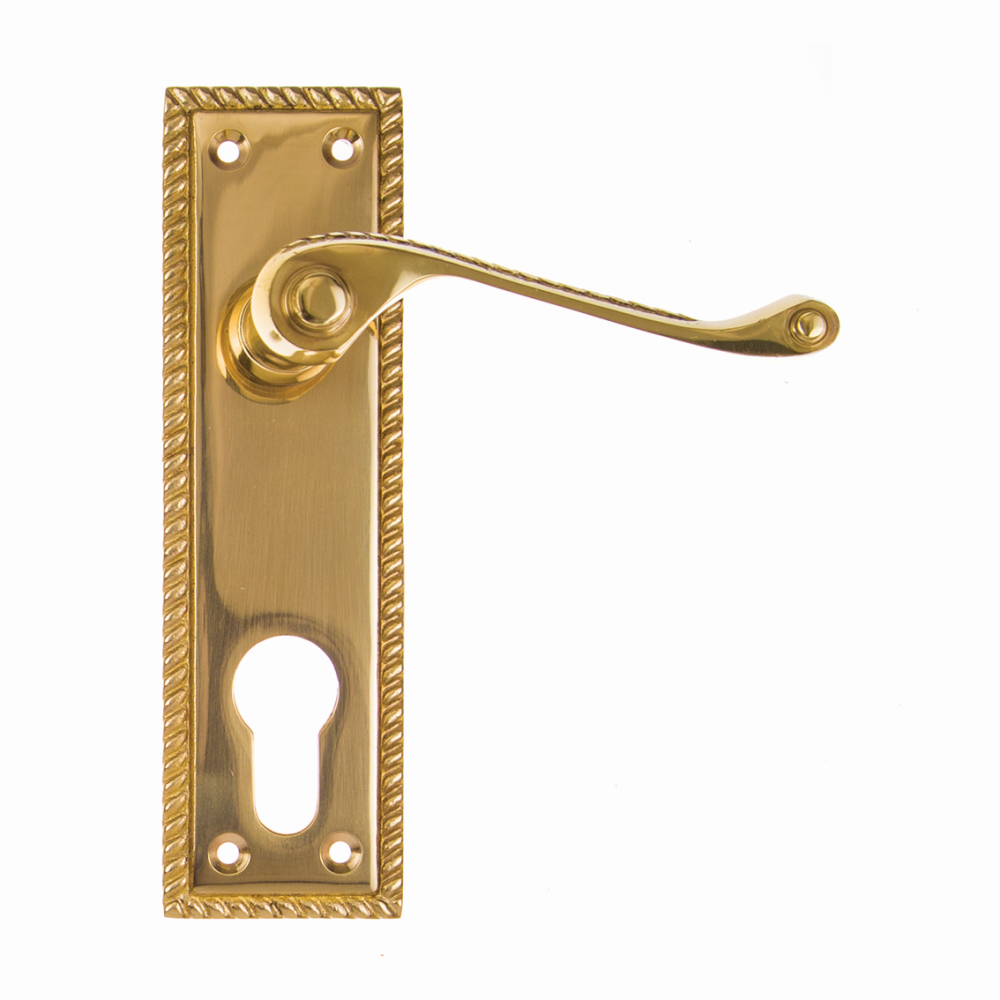Brass 6 Georgian Plated Cylinder Handle