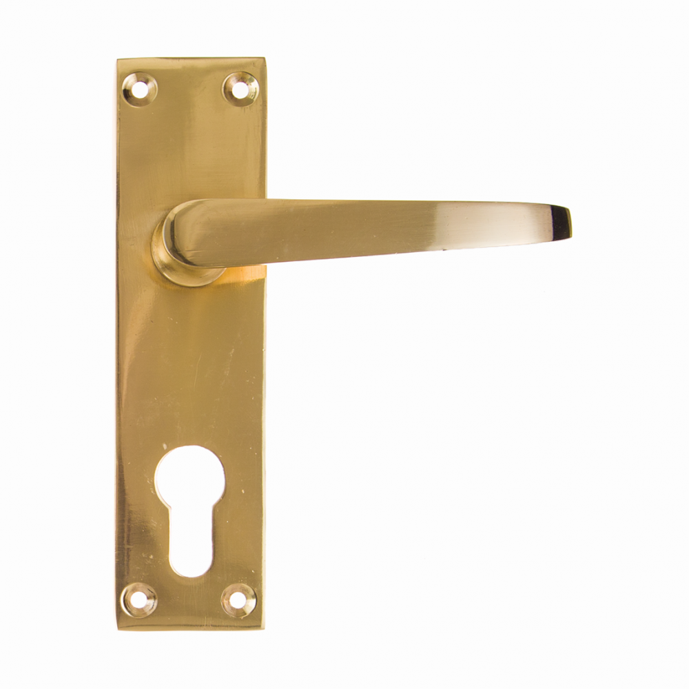Brass 6 Vict Plain Cylinder Plated Handle, - Cashbuild