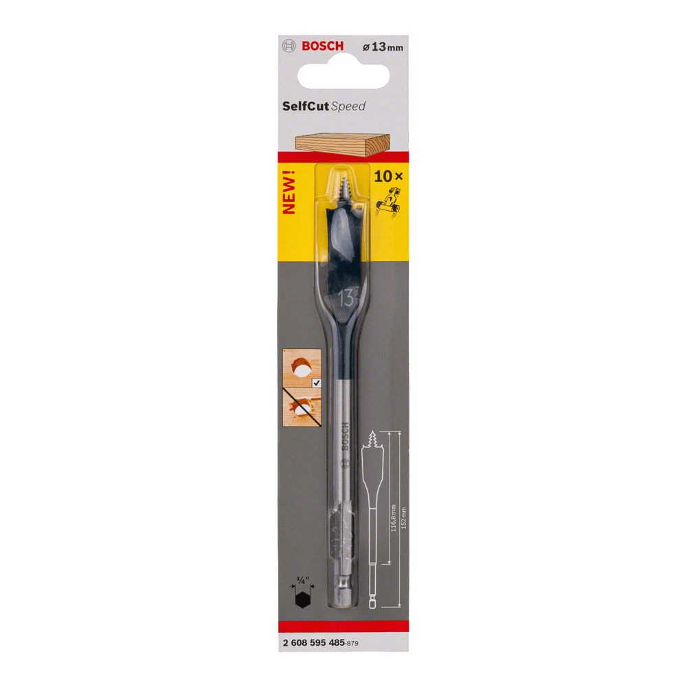 Bosch Self-cut Hex Speed Spade Bit 13MM, BOSCH - Cashbuild