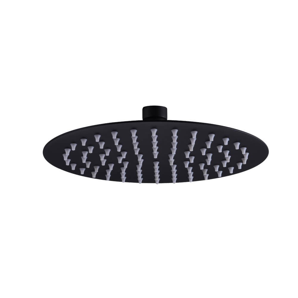 Shower Rose Stainless Steel Round Black 4", ICON - Cashbuild
