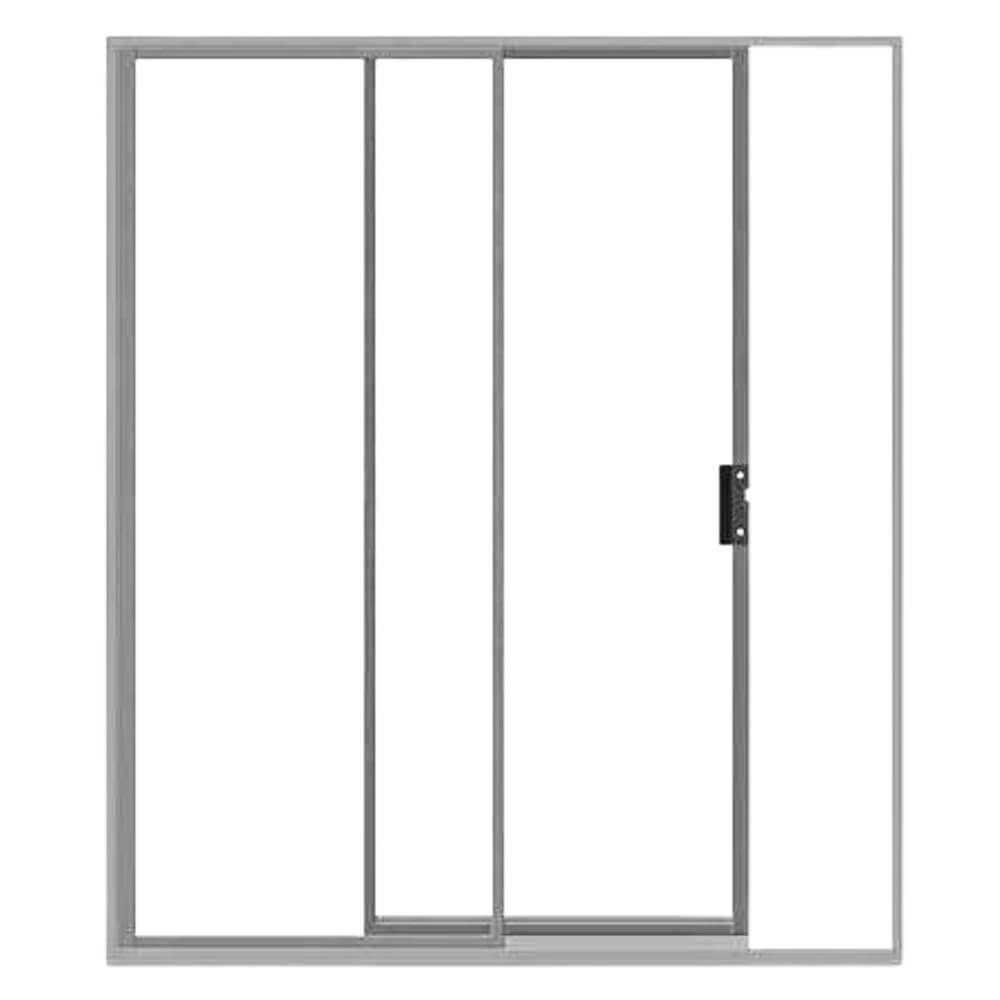 1800 X 2100 Silver Clear Glass Aluminium Sliding Door Frame ,wheels ...