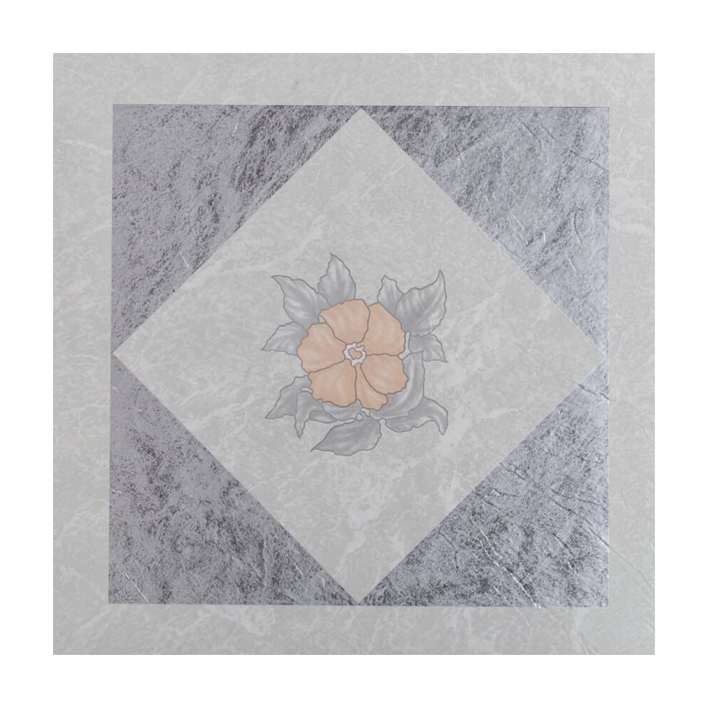 Design Blue Floral Vinyl Floor Tile, MULTI-FLOR - Cashbuild