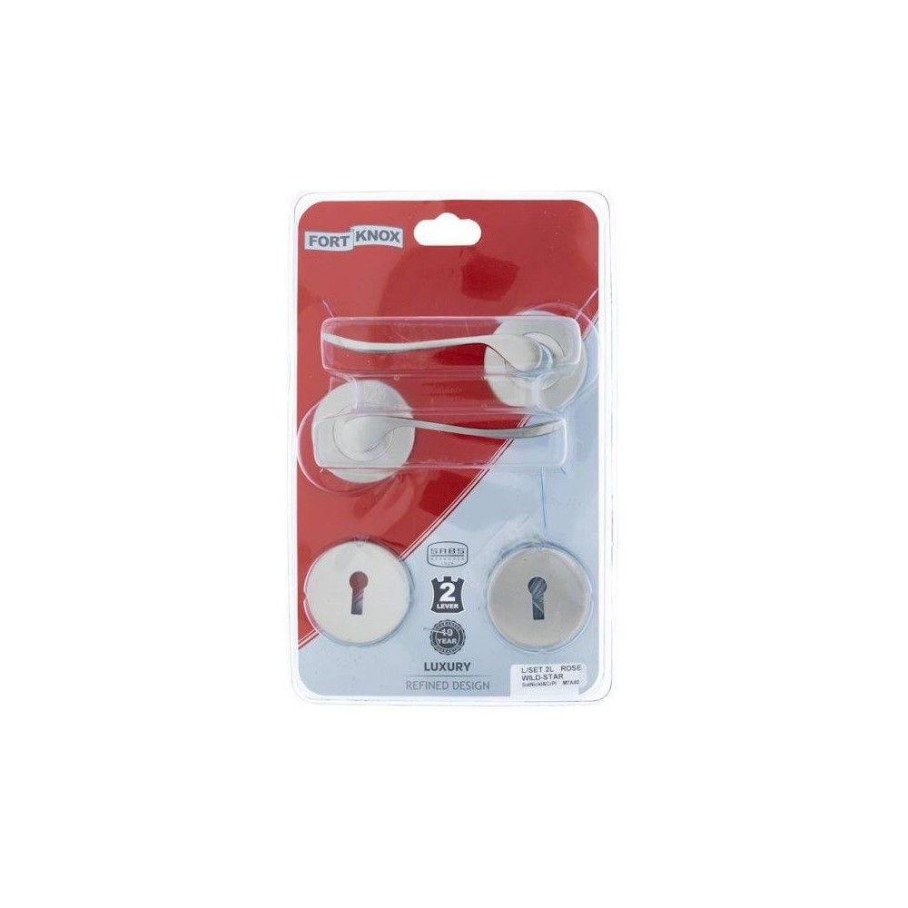 Wild-star -satin Nickle Rose Handles & 2-lever Mortise Lock, FORT KNOX ...