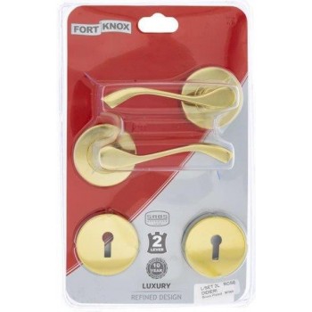 Didieri -brass Plated Rose Handles & 2-lever Mortise Lock, FORT KNOX ...