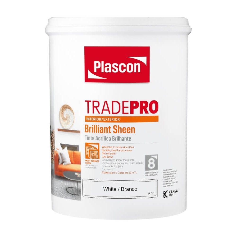 Plascon Tradepro Brilliant Sheen White 5l