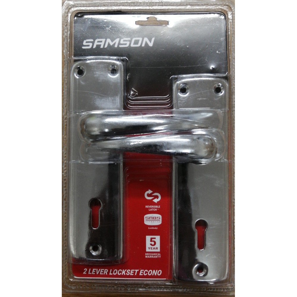 Samson Lock Set Key 2l Sabs 6" Chrome Plated Econo, SAMSON - Cashbuild