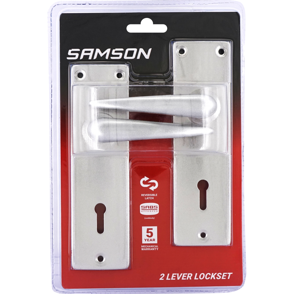 Samson Lock Set Key 2l Sabs 6" Handle Silver, SAMSON - Cashbuild