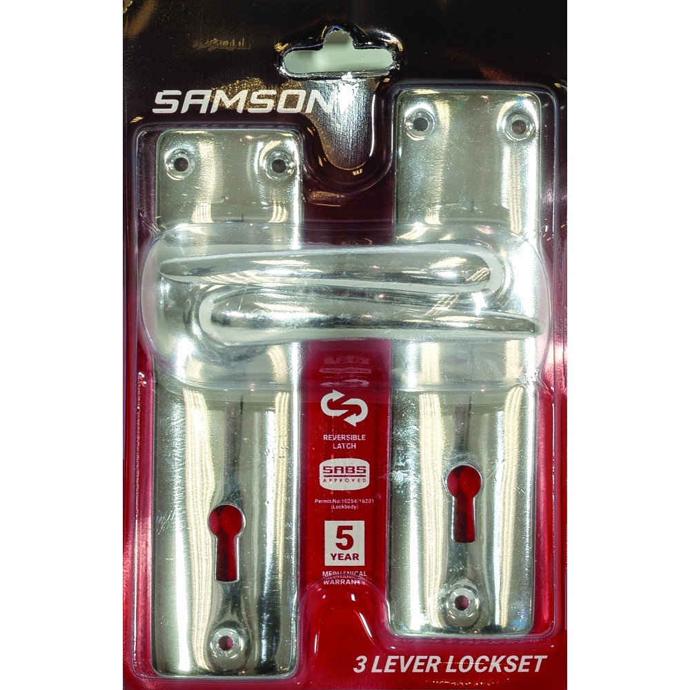 Samson Lock Set Key 3l Sabs 6" Handle Chrome Plated, SAMSON - Cashbuild