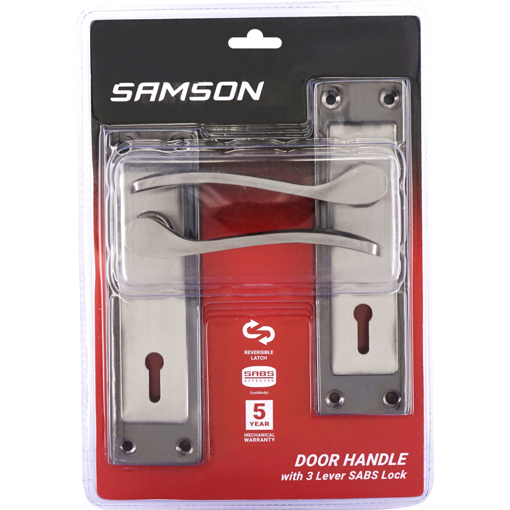 Samson Lock Set Key 3l Sabs Cortana 6" Satin Nickle & Chrome Plated ...