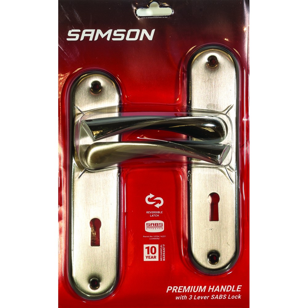 Samson Lock Set Key 3l Sabs Marcello Satin Nickle & Black Nickle ...