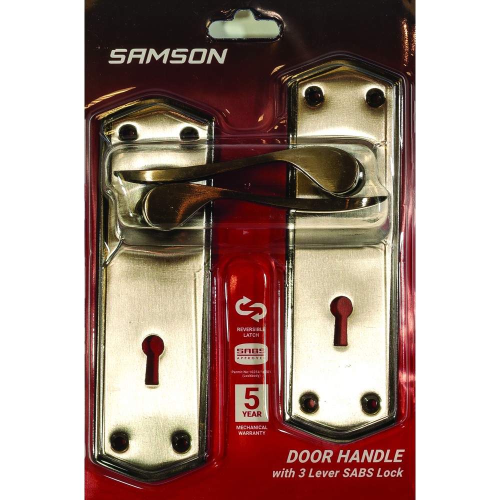 Samson Lock Set Key 3l Sabs Rimini 6" Satin Nickle & Black Nickle ...