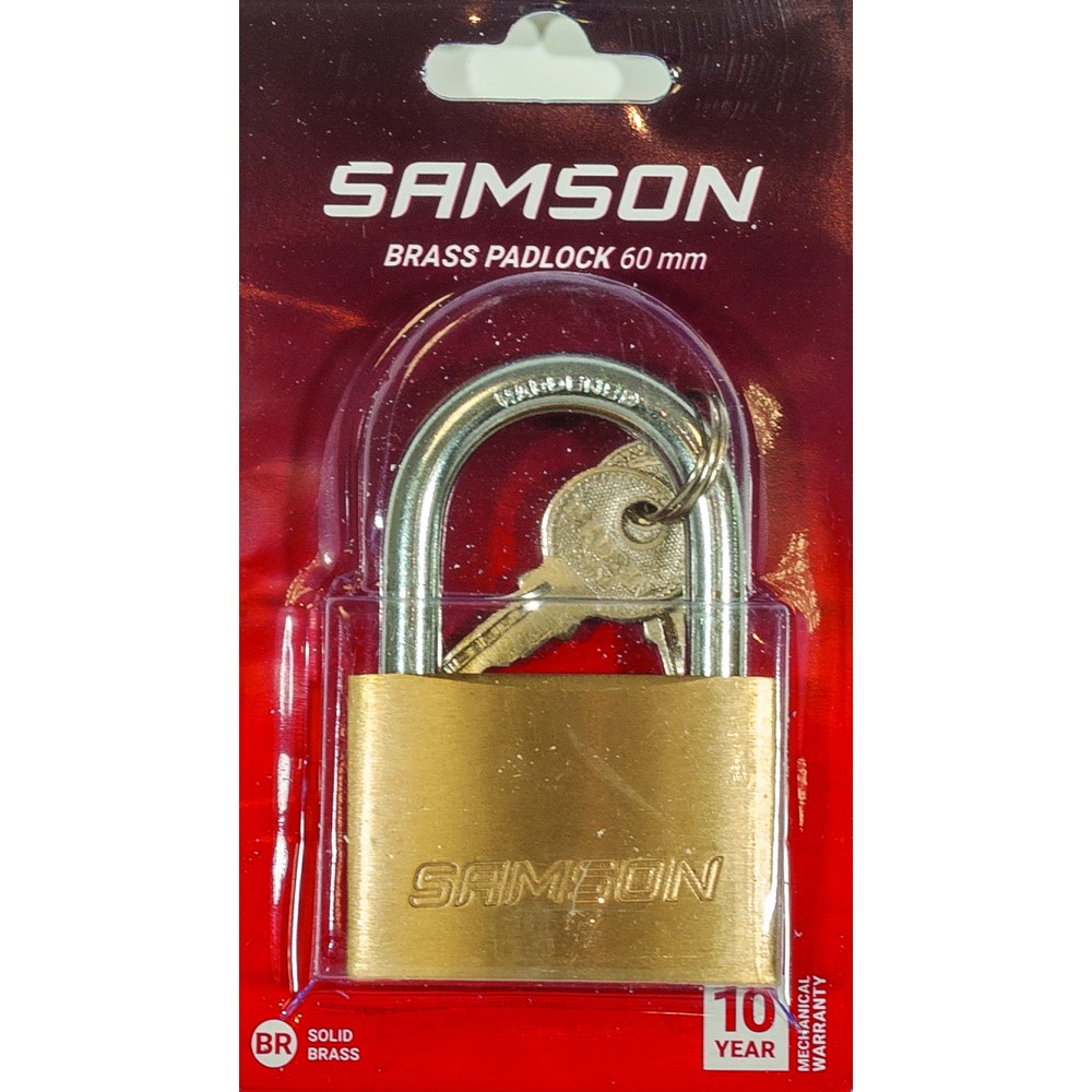 Samson Padlock Brass 60mm Ka Duo, SAMSON - Cashbuild