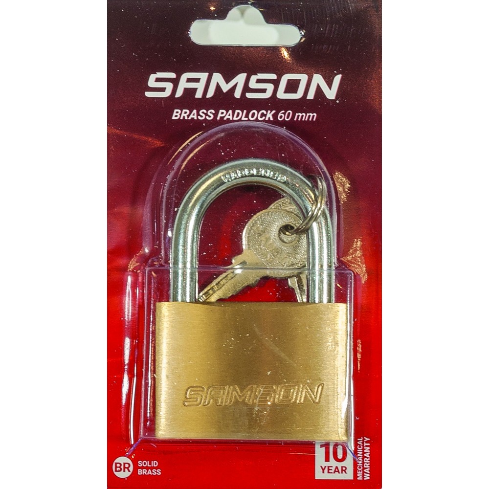 Samson Padlock Brass 60mm Ka Duo, SAMSON - Cashbuild