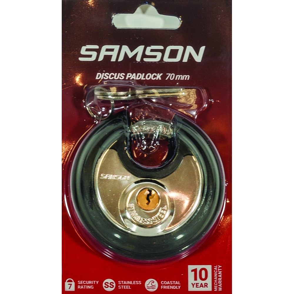 Samson Padlock Discus 70mm Black Bump, SAMSON - Cashbuild