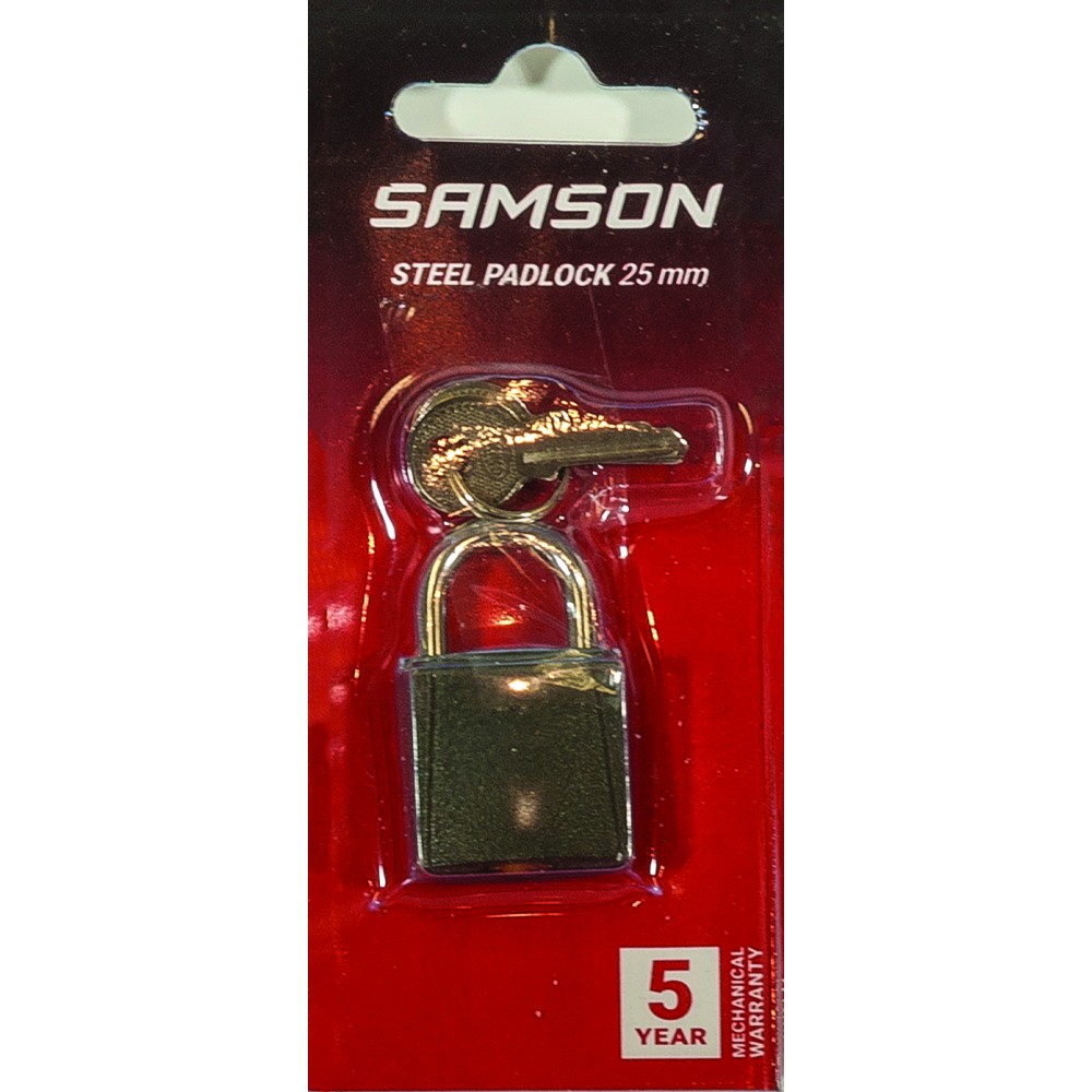 Samson Padlock Steel 25mm, SAMSON - Cashbuild