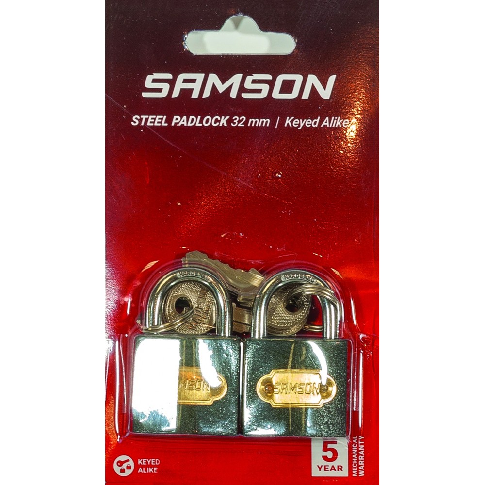 Samson Padlock Steel 32mm Ka Duo, SAMSON - Cashbuild