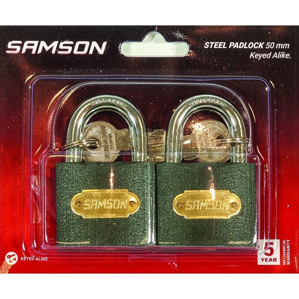 Samson Padlock Steel 50mm Ka Duo, SAMSON - Cashbuild