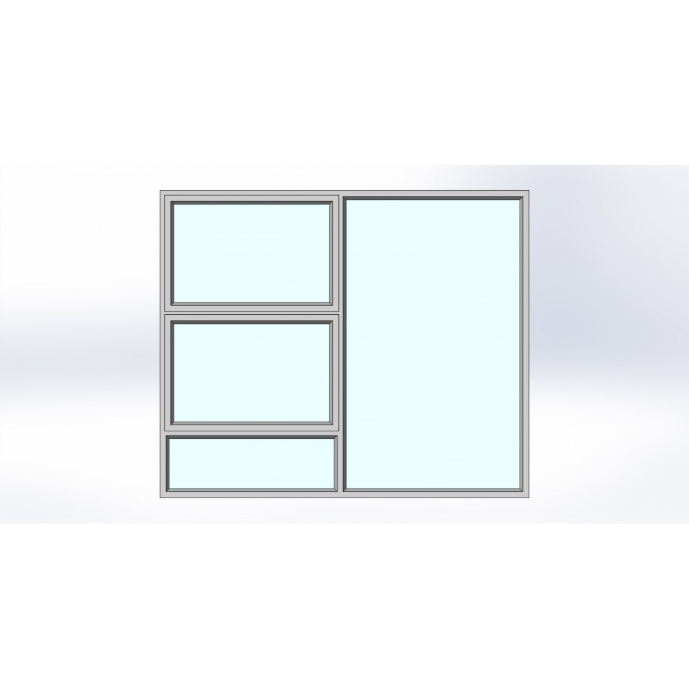 Window Frame Aluminium 28-ptt1815 Natural Left Hand, - Cashbuild