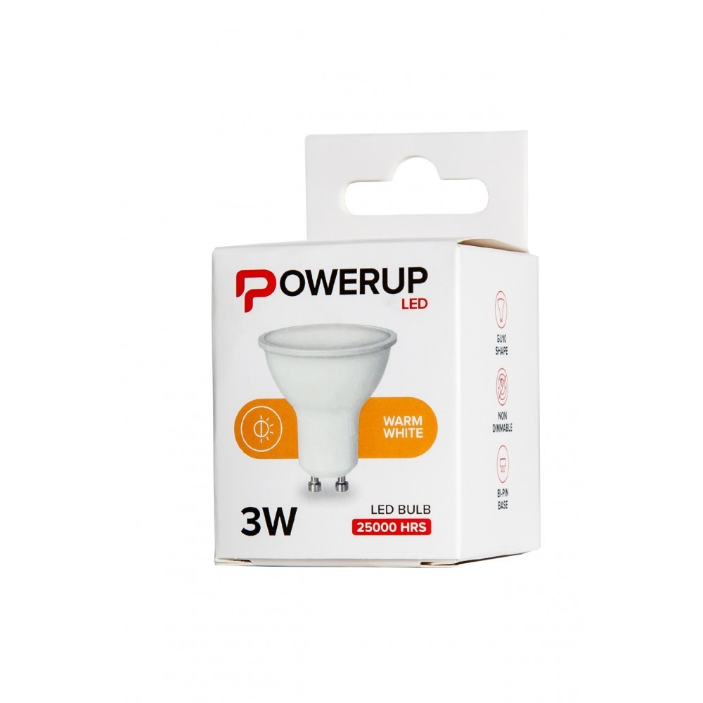 Powerup Led Gu10 3W Ww, - Cashbuild