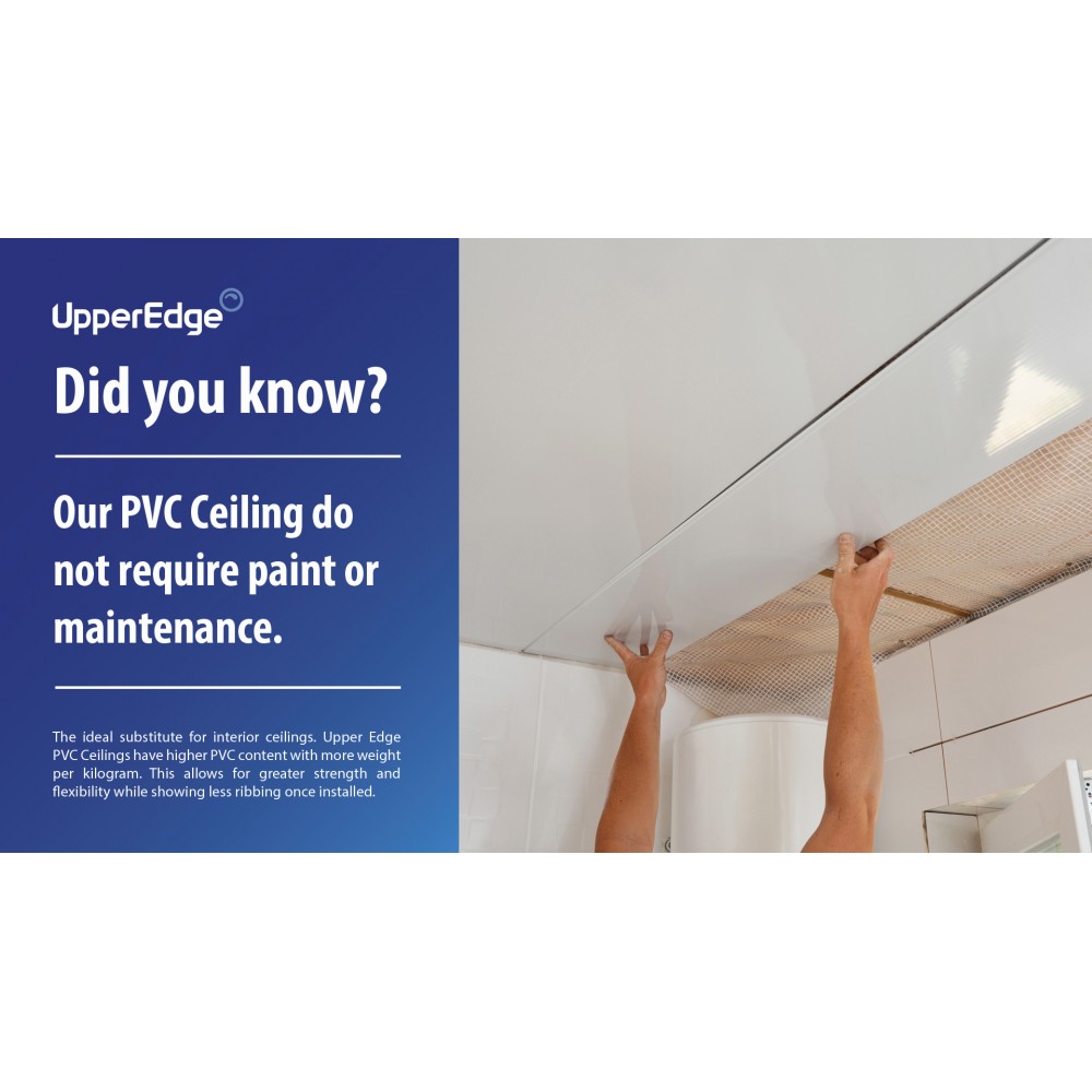 PVC Ceiling Groove Matt White 5900×300x6mm, UPPER EDGE PRODUCT - Cashbuild