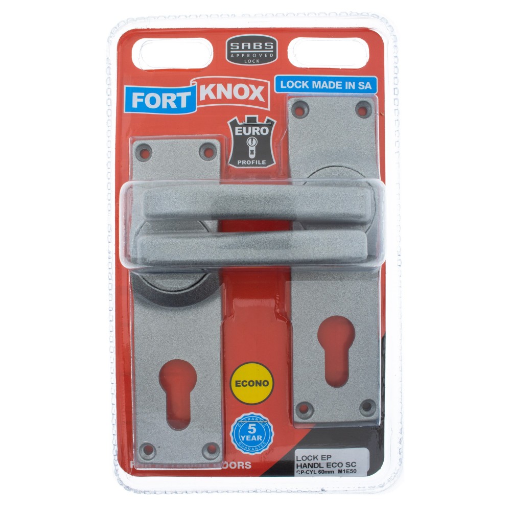 Fort Knox Euro Profile Lock Eco Satin Chrome Handle, FORT KNOX - Cashbuild
