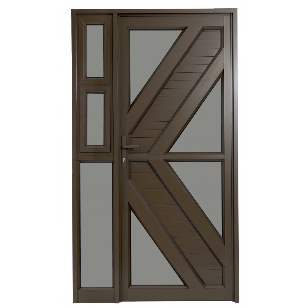 Door Aluminium Hinged Valencia 321 Sidelight Bronze, MISTER WINDOWS ...